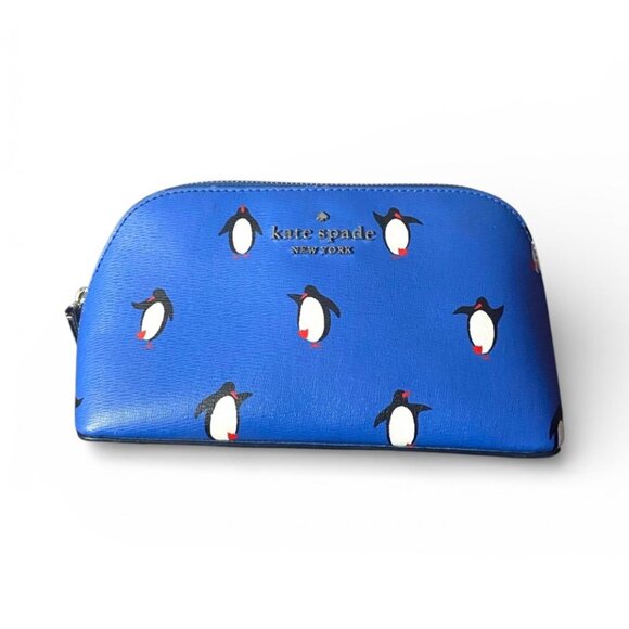 kate spade | Bags | Kate Spade Arctic Friends Penguins Cosmetic Makeup ...